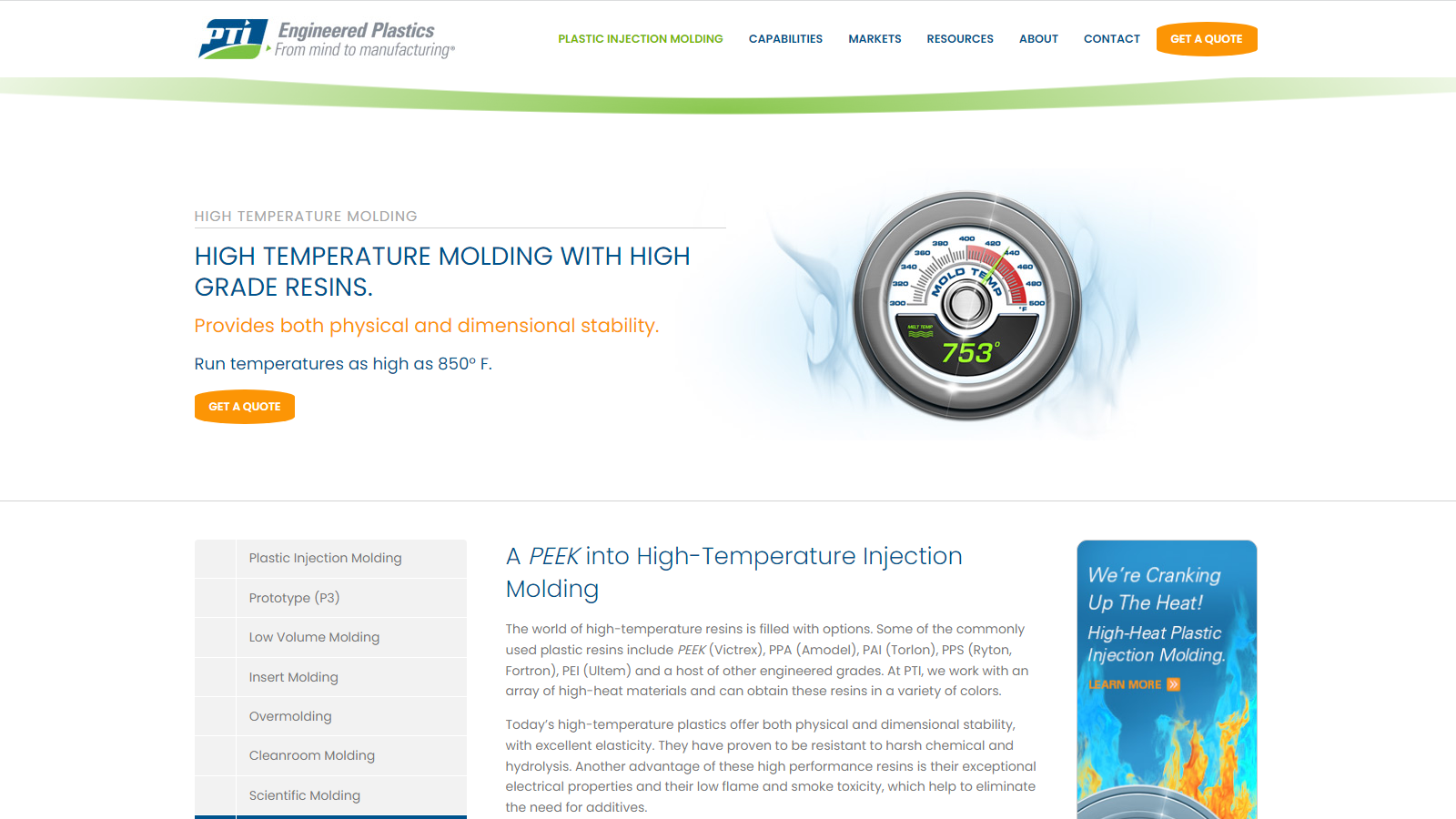 High Temperature Injection Molding - Amazing Plastic